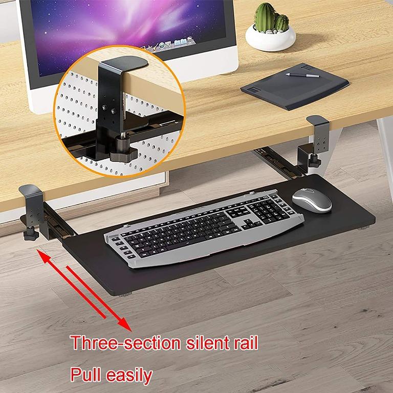 keyboard tray Adjustable Large Keyboard Tray(75 X 25 cm) Under Desk ...