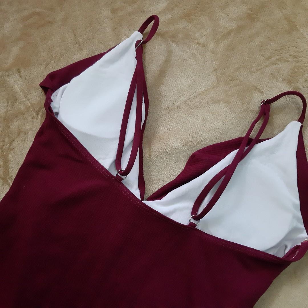 Maroon one piece bikini, Women's Fashion, Swimwear, Bikinis & Swimsuits ...