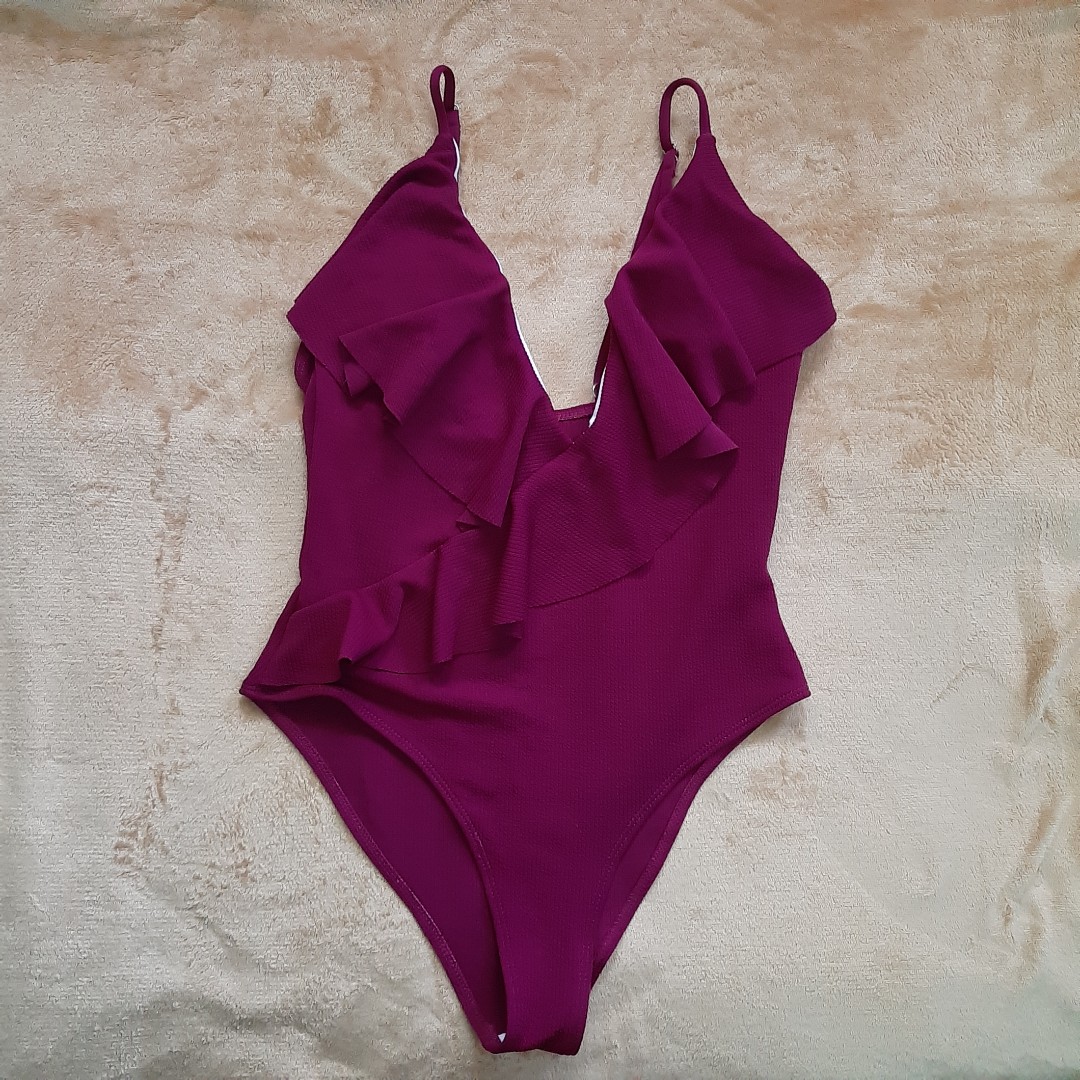 Maroon one piece bikini, Women's Fashion, Swimwear, Bikinis & Swimsuits ...