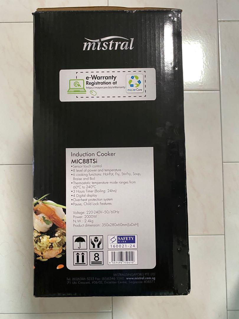MISTRAL INDUCTION COOKER MIC88TSi, TV & Home Appliances, Kitchen ...