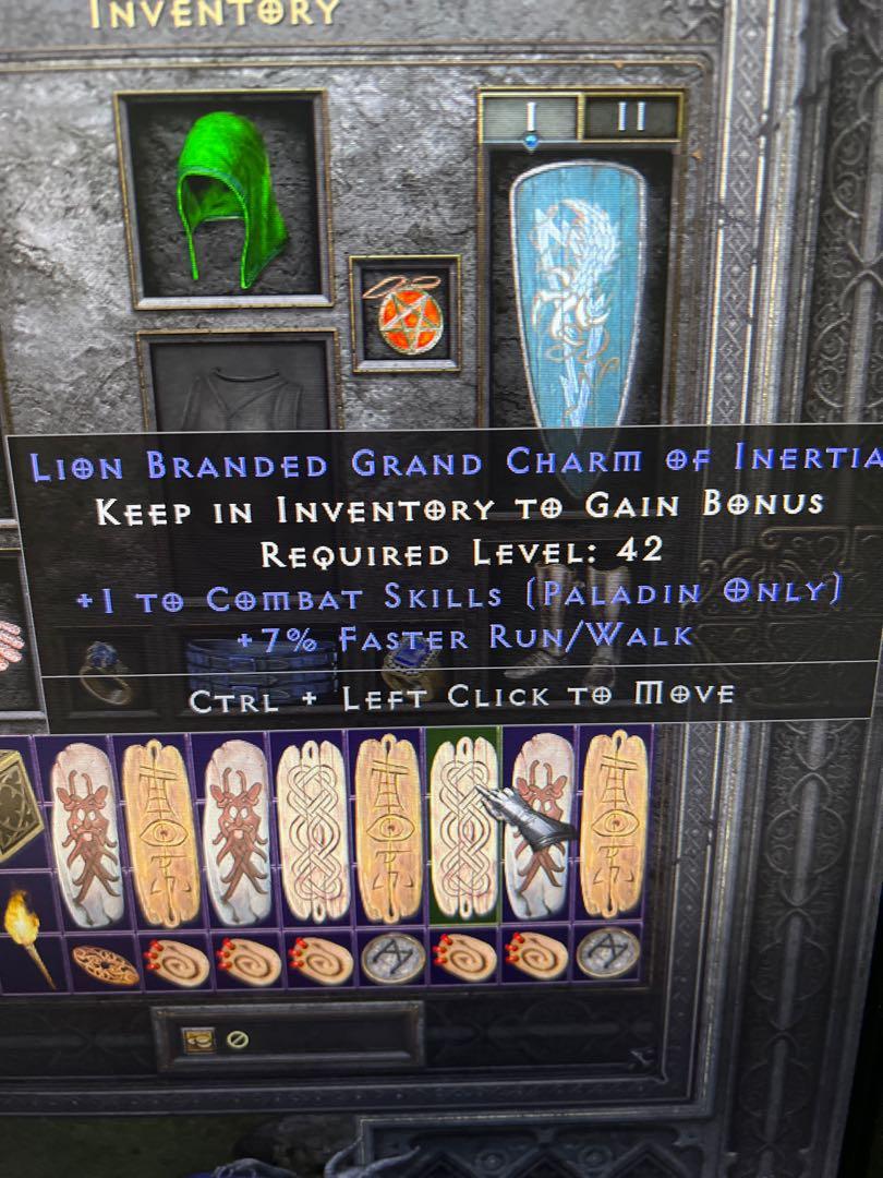 Paladin Combat skill charm (See pics) D2R, Video Gaming, Gaming ...