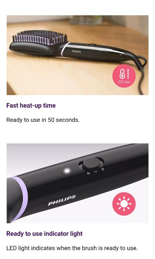 Phillips StyleCare Essential Heated Straightening Brush, Beauty ...