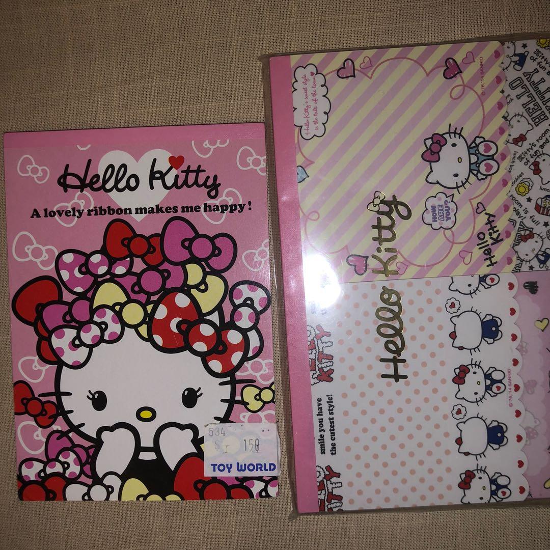 Sanrio Hello Kitty Notepad & Sticky Notes, Hobbies & Toys, Stationery ...