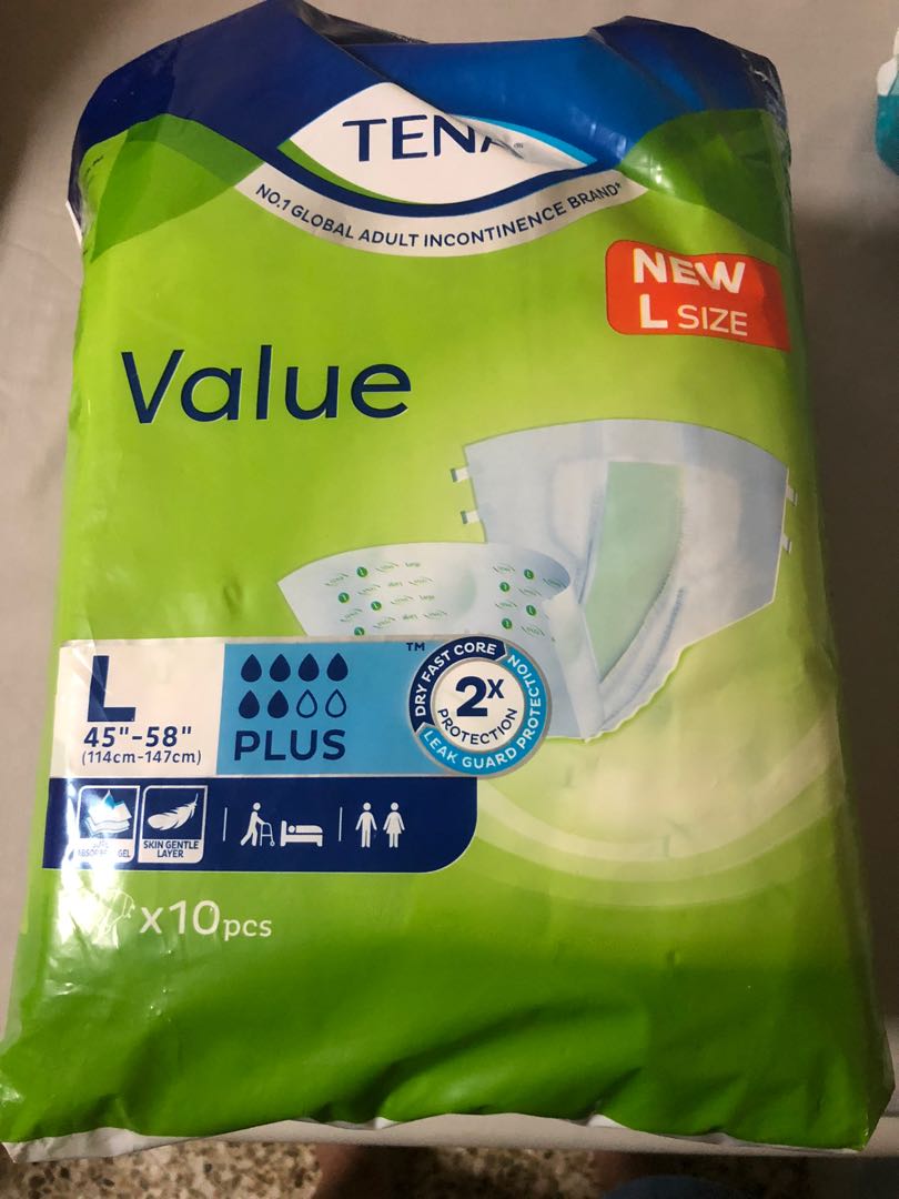 Tena Value Diapers L size (nearly 3 packs), Health & Nutrition, Assistive & Rehabilatory Aids ...