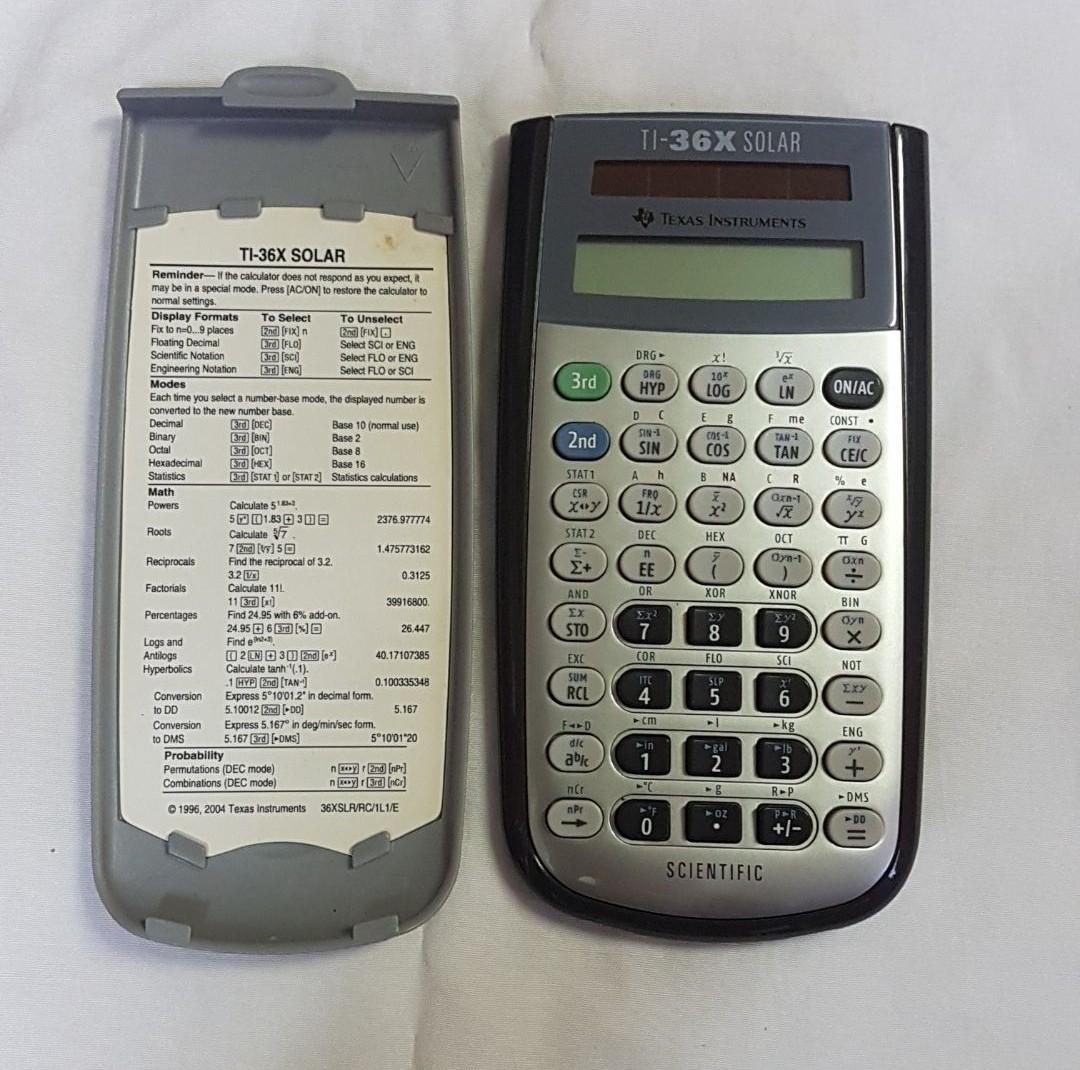 Texas Instruments TI-36X Solar Power Scientific Calculator, Hobbies ...