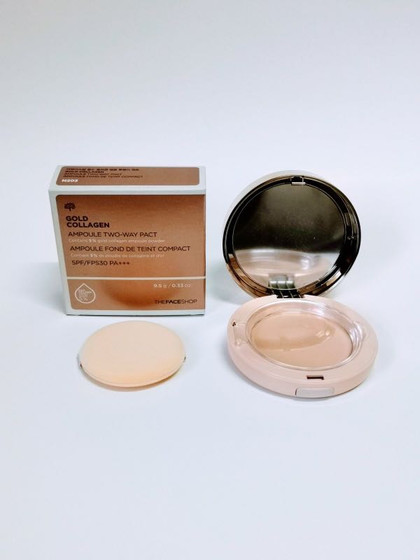The Face Shop Powder - Gold Collagen Ampoule Two-Way Pact Cushion ...