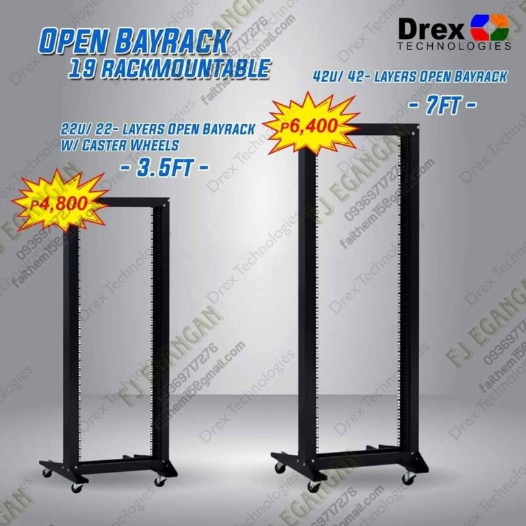 Toten 22u and 42u Open Bayrack | Layers open bay rack with Caster ...