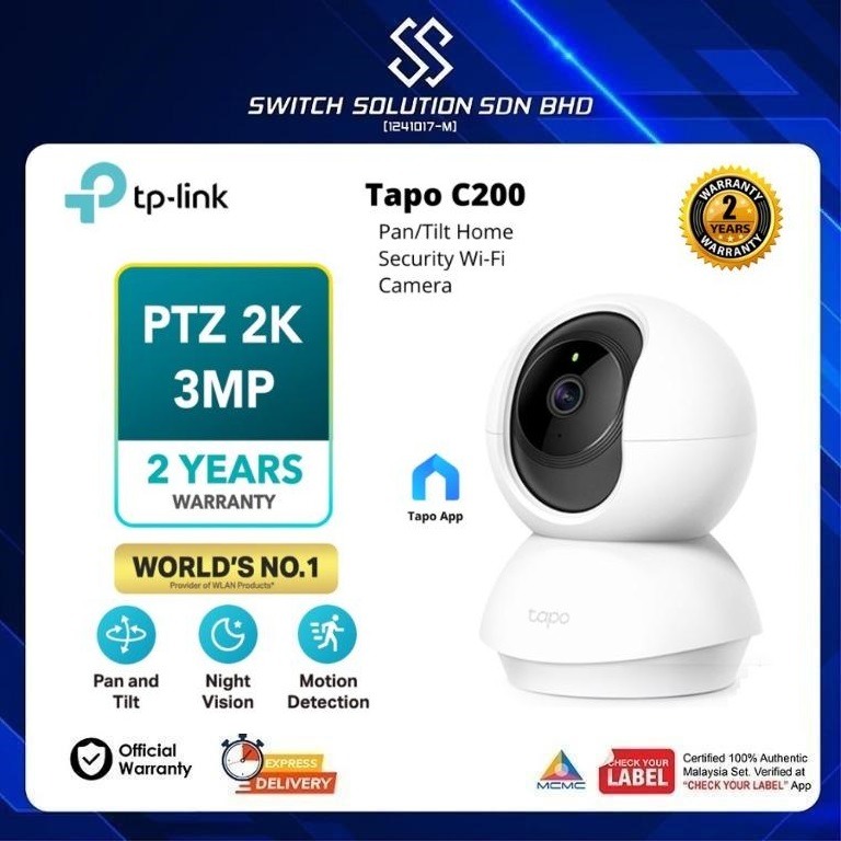 TP-Link Tapo C200 CCTV 1080 Full HD 2 YEARS WARRANTY TAPO MALAYSIA ...