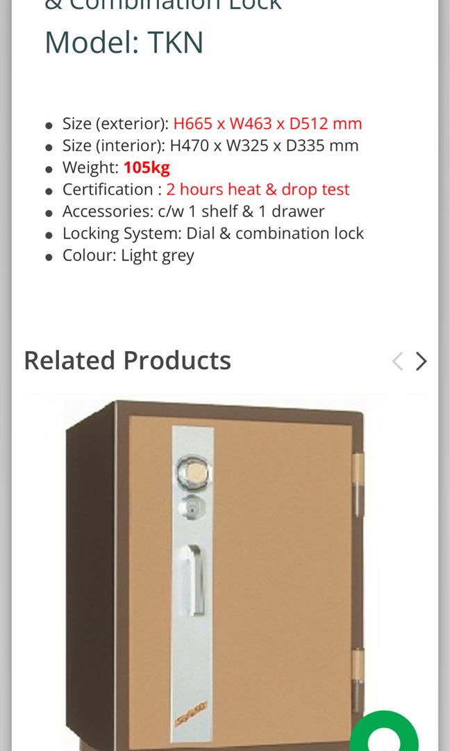 UCHIDA Home Safe, Furniture & Home Living, Security & Locks, Safe on Carousell