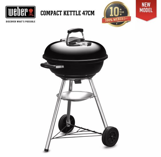 Weber Compact Kettle 47cm (18.5") Charcoal Grill, TV & Home Appliances ...