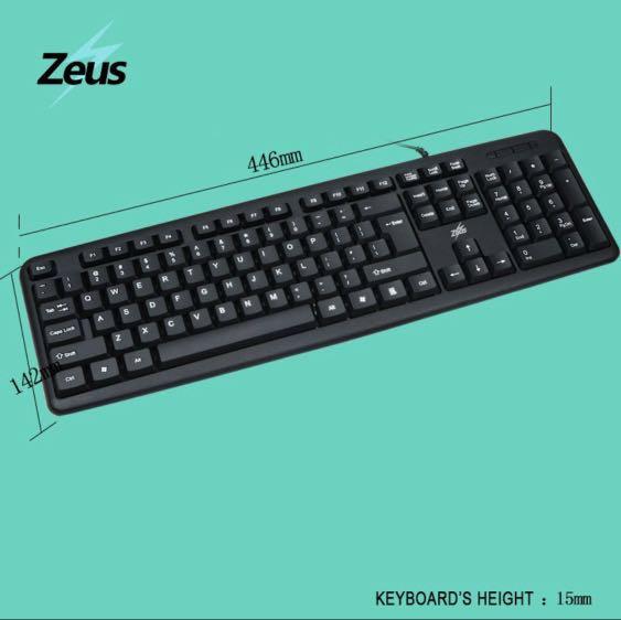 Zeus K500 (SimpliCity) Wired Keyboard For Office/ Gaming, Computers ...
