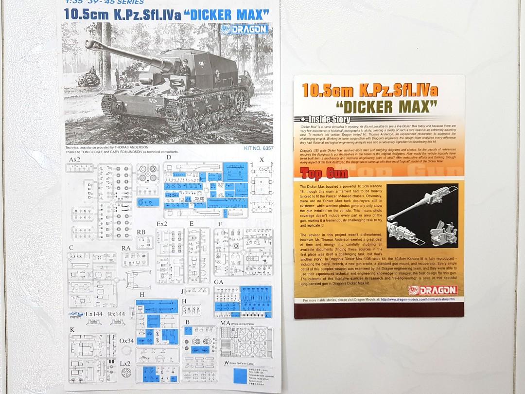 1/35 #6357 Dragon German Tank Destroyer 10.5cm K. Pz. Sfl. IVa "Dicker ...