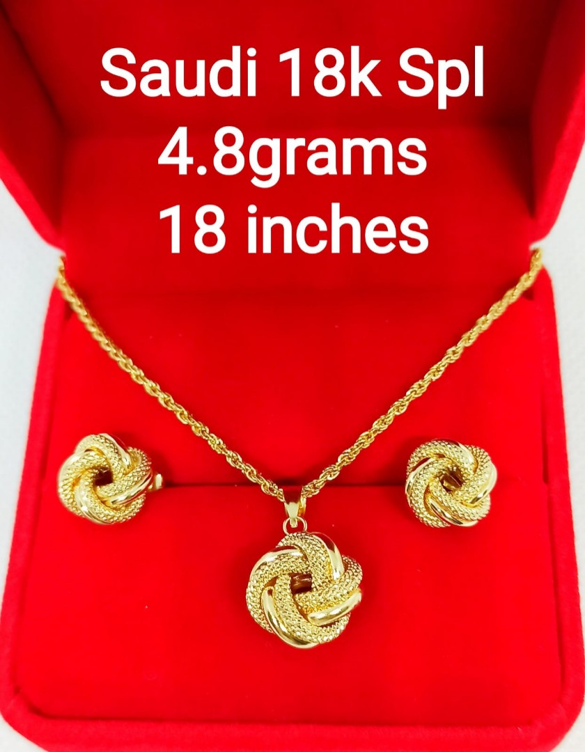 18K Saudi Gold Knot Set, Women's Fashion, Jewelry & Organizers ...