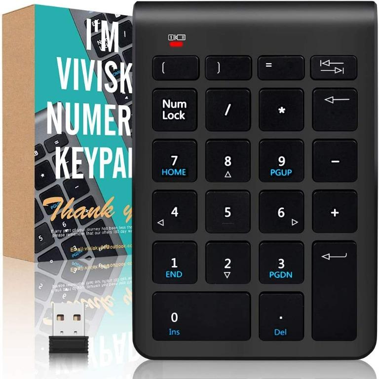 2501) Wireless Numeric Keypad,VIVI SKY 2.4G 22-Key Mini USB Portable ...