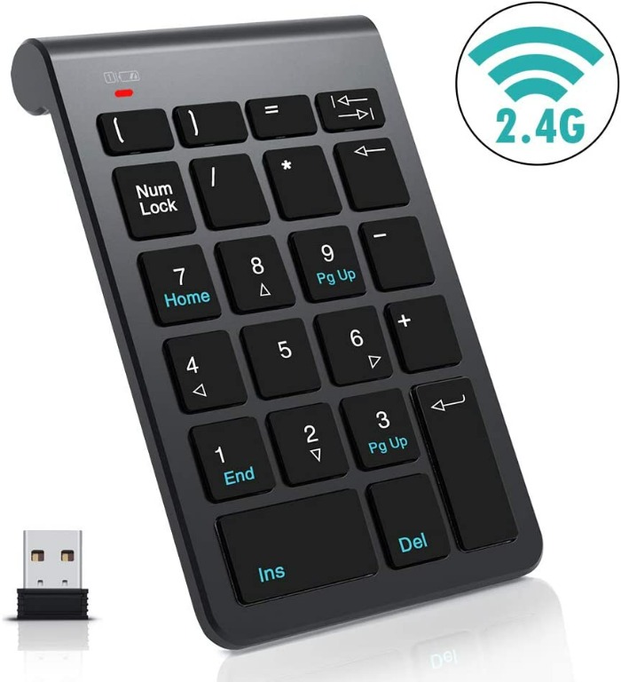 2501) Wireless Numeric Keypad,VIVI SKY 2.4G 22-Key Mini USB Portable ...