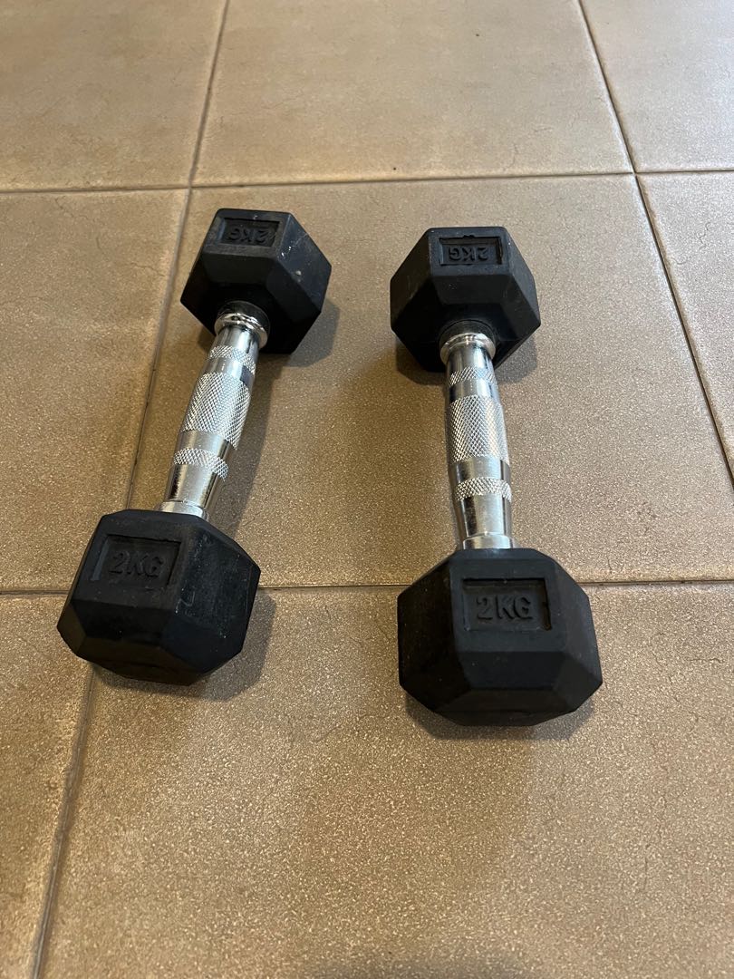 2x 2kg weights, Sports Equipment, Exercise & Fitness, Weights ...