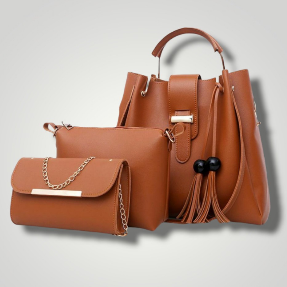 3 in 1 leather bag, Luxury, Bags & Wallets on Carousell