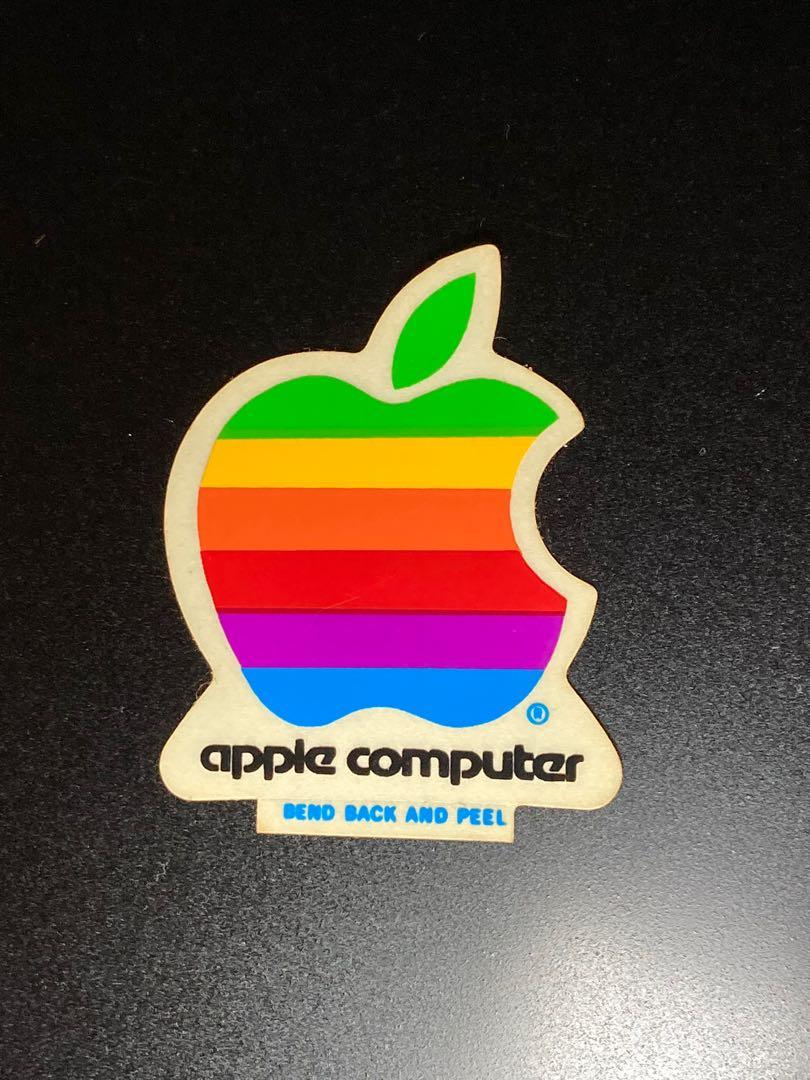 APPLE COMPUTER 90's original sticker Bend Back And Peel 1977 rainbow ...
