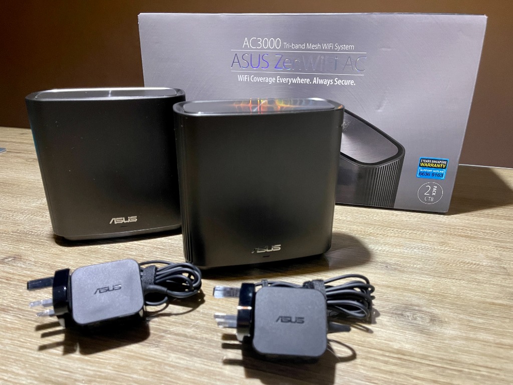 Asus ZenWiFi AC (CT8) ( 2-pack) AC3000 Tri-band Whole Home Mesh System- With 1yr Warranty ...