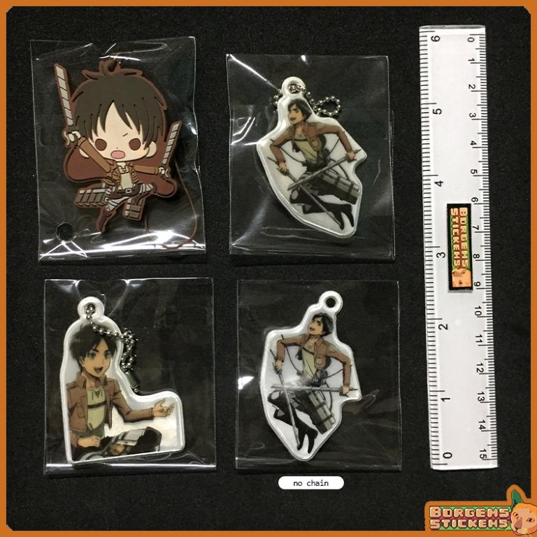 Attack on Titan Shingeki no Kyojin Eren Keychains / Straps & Levi Mini ...