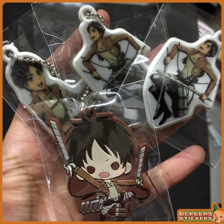 Attack on Titan Shingeki no Kyojin Eren Keychains / Straps & Levi Mini ...