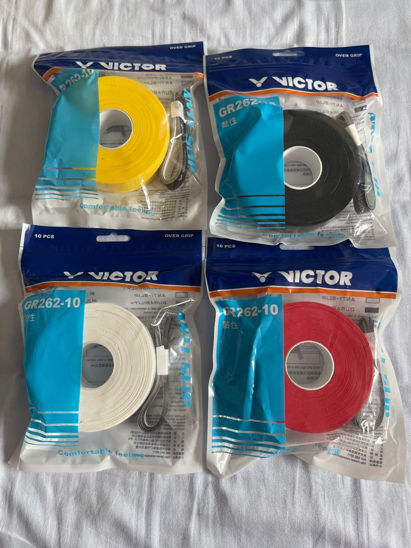 Badminton Victor GR262-10 (Tacky) GR233-10 (Dry) Over Grip., Sports ...