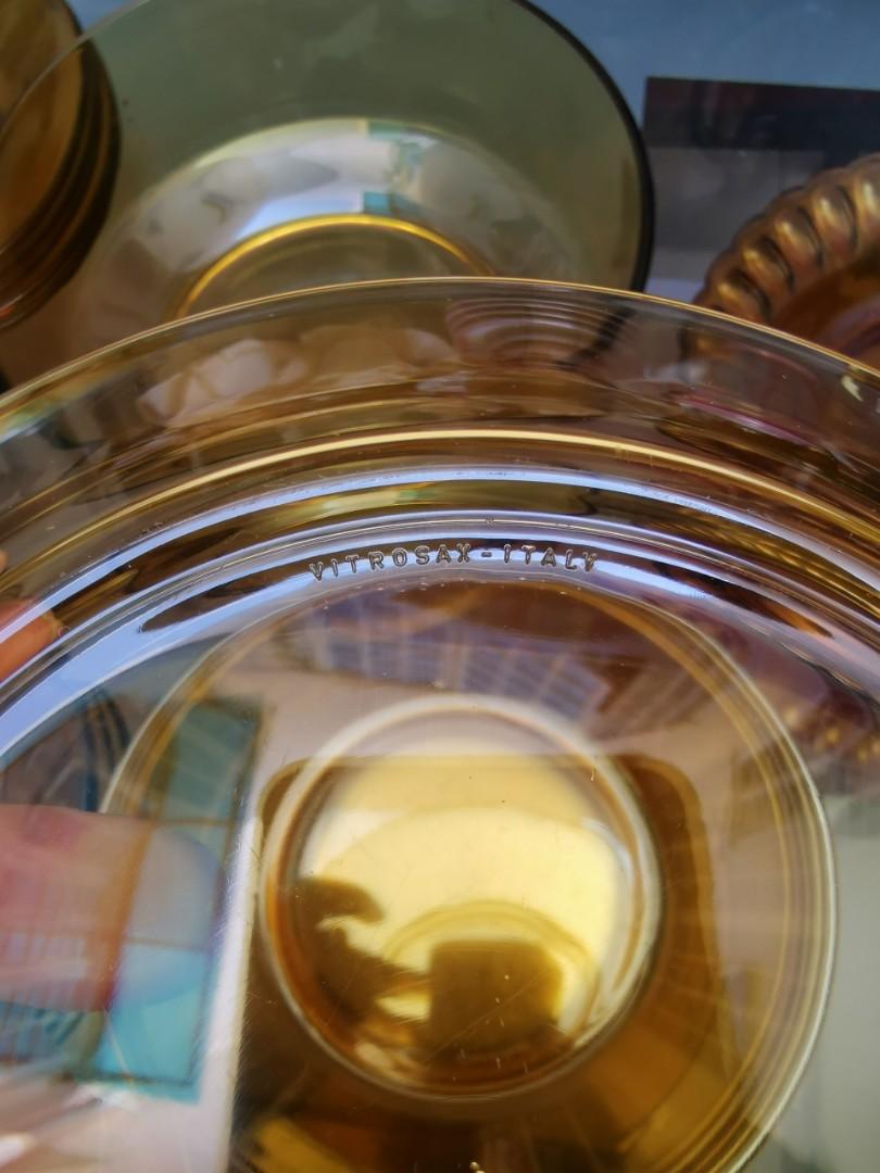Brown glass plates, Furniture & Home Living, Kitchenware & Tableware ...