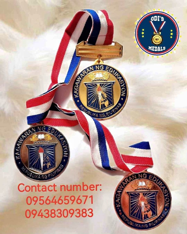 DEPED KAGAWARAN BOOK AND TORCH MEDALLION 5CM 6CM GOLD SILVER BRONZE ...