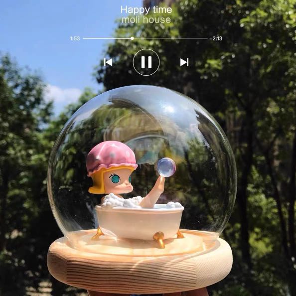 Globe dome glass cloche plant flower figurines pop mart dollhouse ...