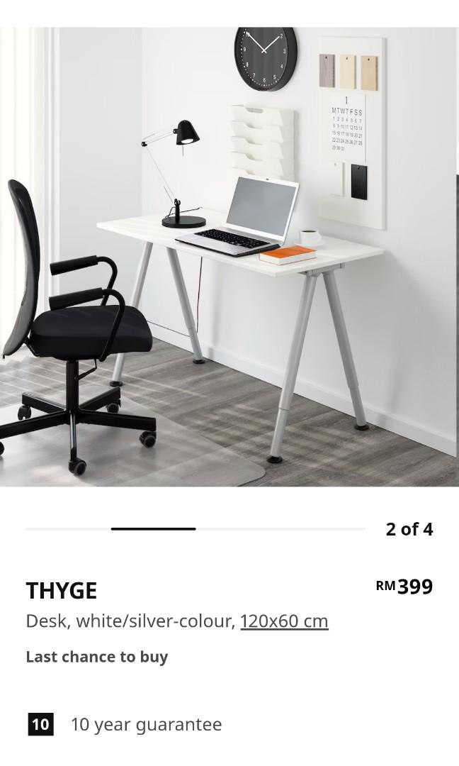 IKEA Thyge Desk, Furniture & Home Living, Furniture, Tables & Sets on ...