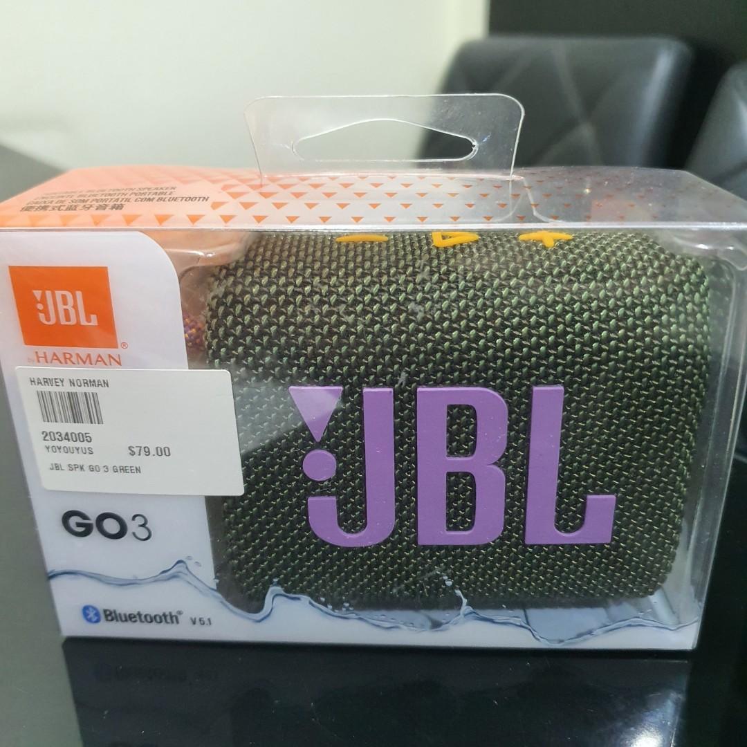 JBL Go 3 Green Portable Bluetooth Speaker Harvey Norman, Audio ...