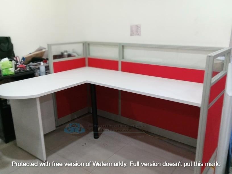 L type workstation cubicle X office partition, Furniture & Home Living ...
