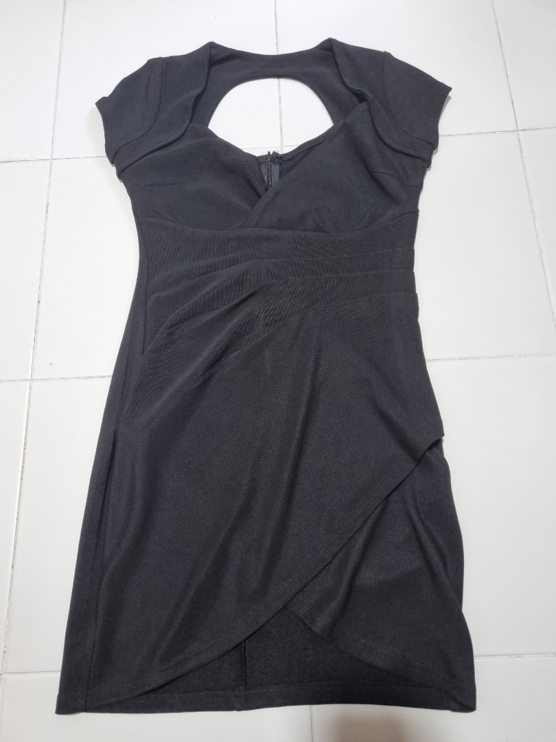 Low cut chest with center split dress, Women's Fashion, Dresses & Sets ...