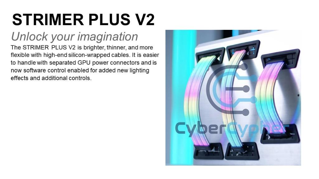 Lian Li Strimer Plus V2 8pin Addressable RGB Power Extension Cable (L ...