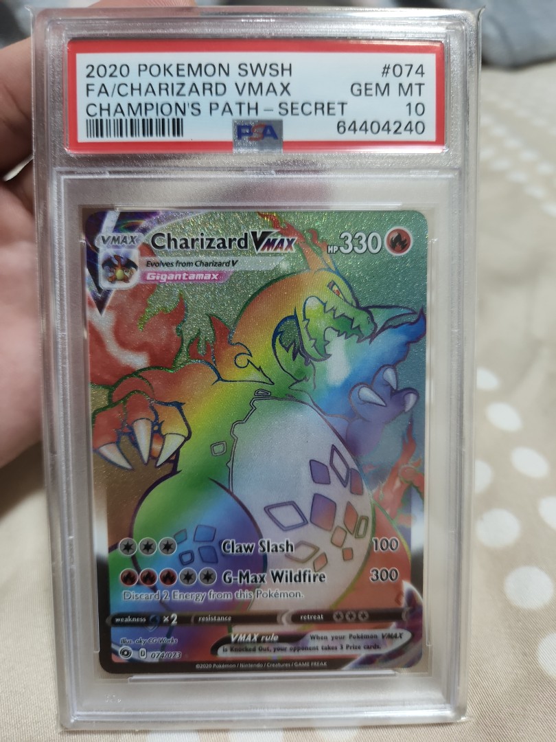 Psa 10 Charizard vmax rainbow champion path secret pokémon card ...