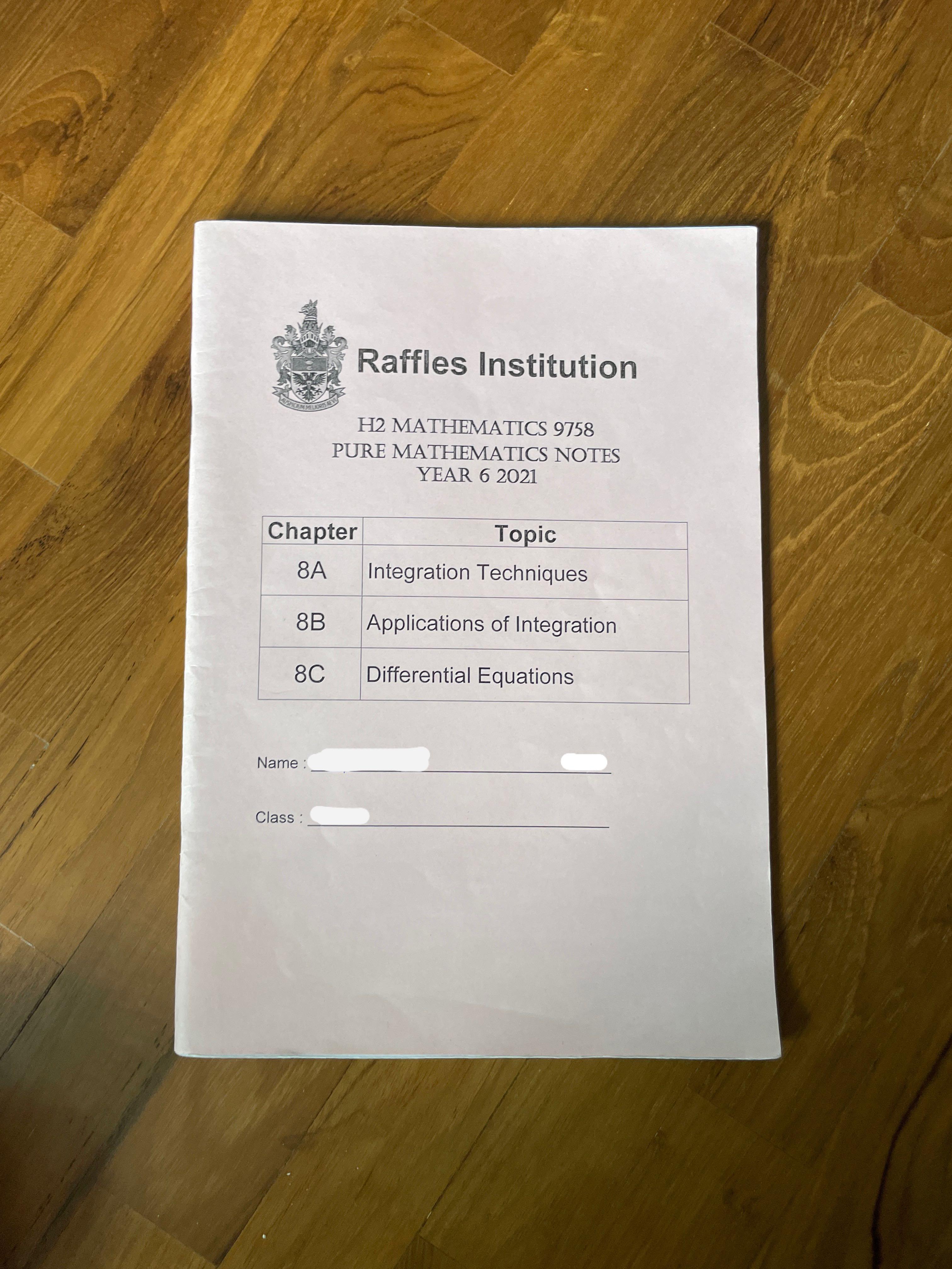 raffles jc math notes/textbooks, Hobbies & Toys, Books & Magazines ...