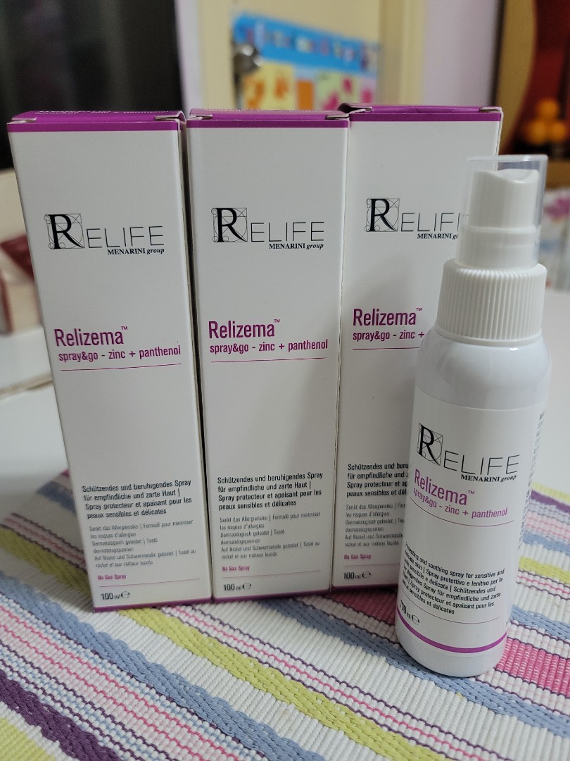 Relizema Spray- zinc + panthenol 嬰兒/成人濕疹專用 尿布疹噴霧, 兒童＆孕婦用品, 洗澡及換尿片, 洗澡及換 ...
