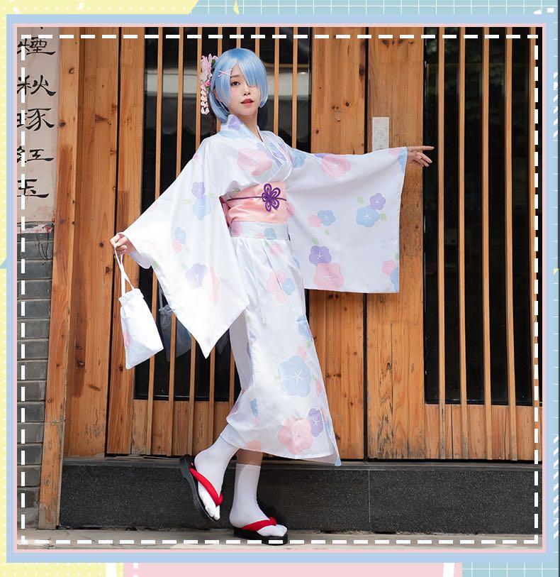 Rem re zero yukata kimono cosplay, Women's Fashion, Dresses & Sets ...
