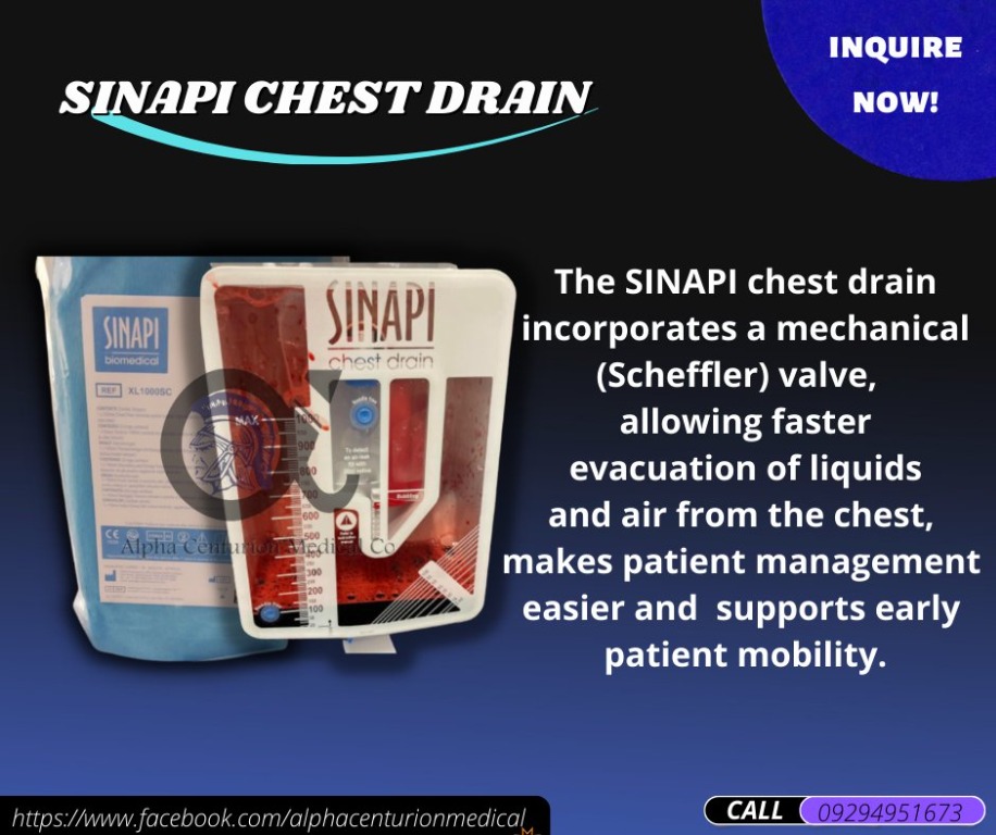 Sinapi Chest Drain, Health & Nutrition, Medical Supplies & Tools on ...