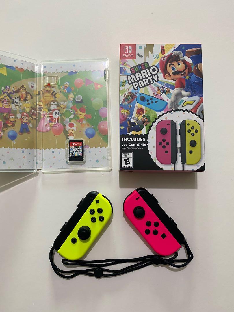 Super Mario Party Game with Extra Switch Controllers/JoyCon (Neon Pink ...