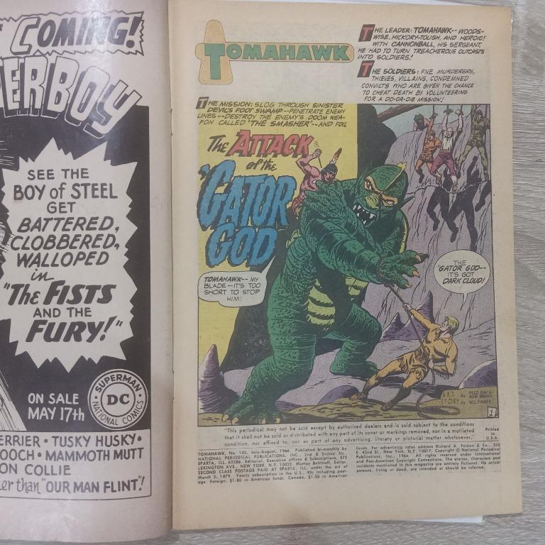 Tomahawk #105 - VG (1966), Hobbies & Toys, Books & Magazines, Comics & Manga on Carousell