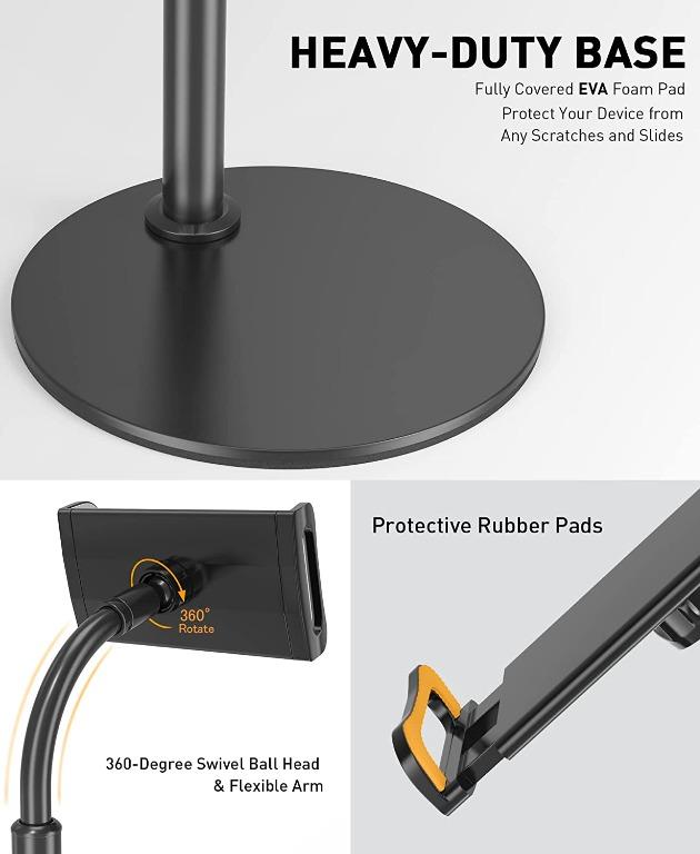Tryone Tablet Stand, Gooseneck Tablet holder, 360 Degree Rotating Phone ...