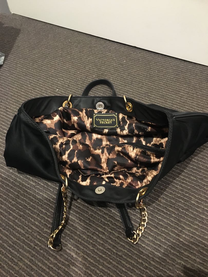 Victoria's Secret Black/Leopard bag, Women's Fashion, Bags & Wallets ...