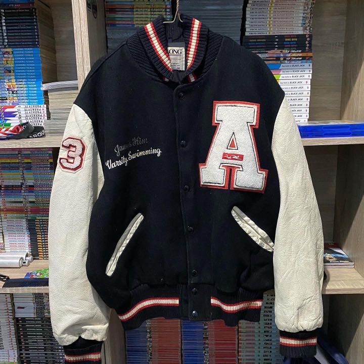 Vintage Delong “a” Letterman Varsity Jacket Mens Fashion Mens