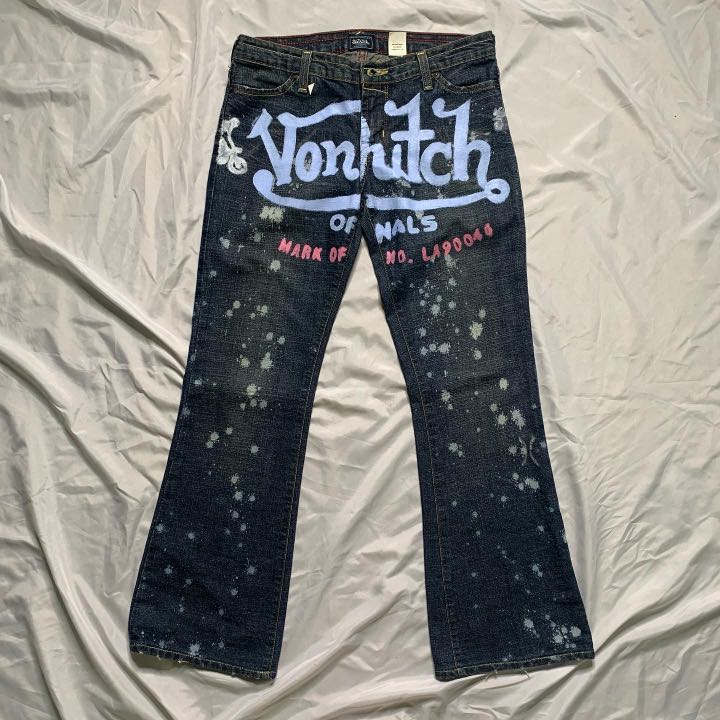 Von Dutch Logo Jeans y2k early 2000s, Women's Fashion, Bottoms, Jeans ...