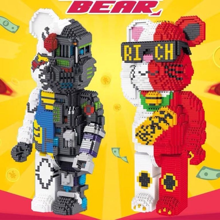 YKO BLOCK P2205 & P2206 GUNDAM & FORTUNE CAT BEARBRICKS, Hobbies & Toys ...