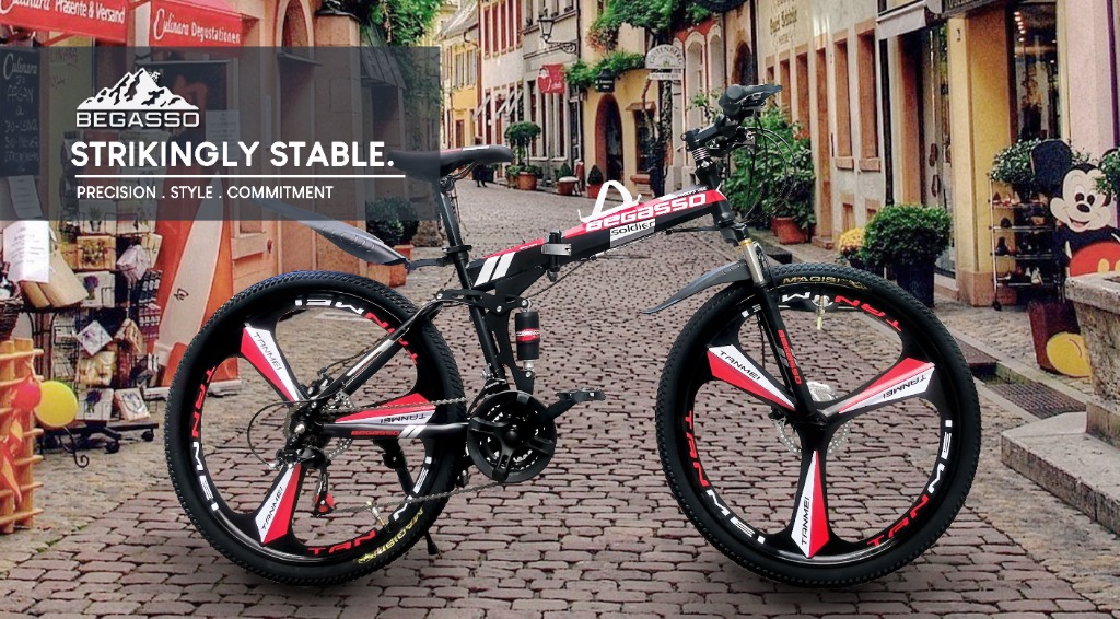 26 inch 21 Speeds [3-Blade] [Black] Begasso Foldable Bike Shimano Gear ...