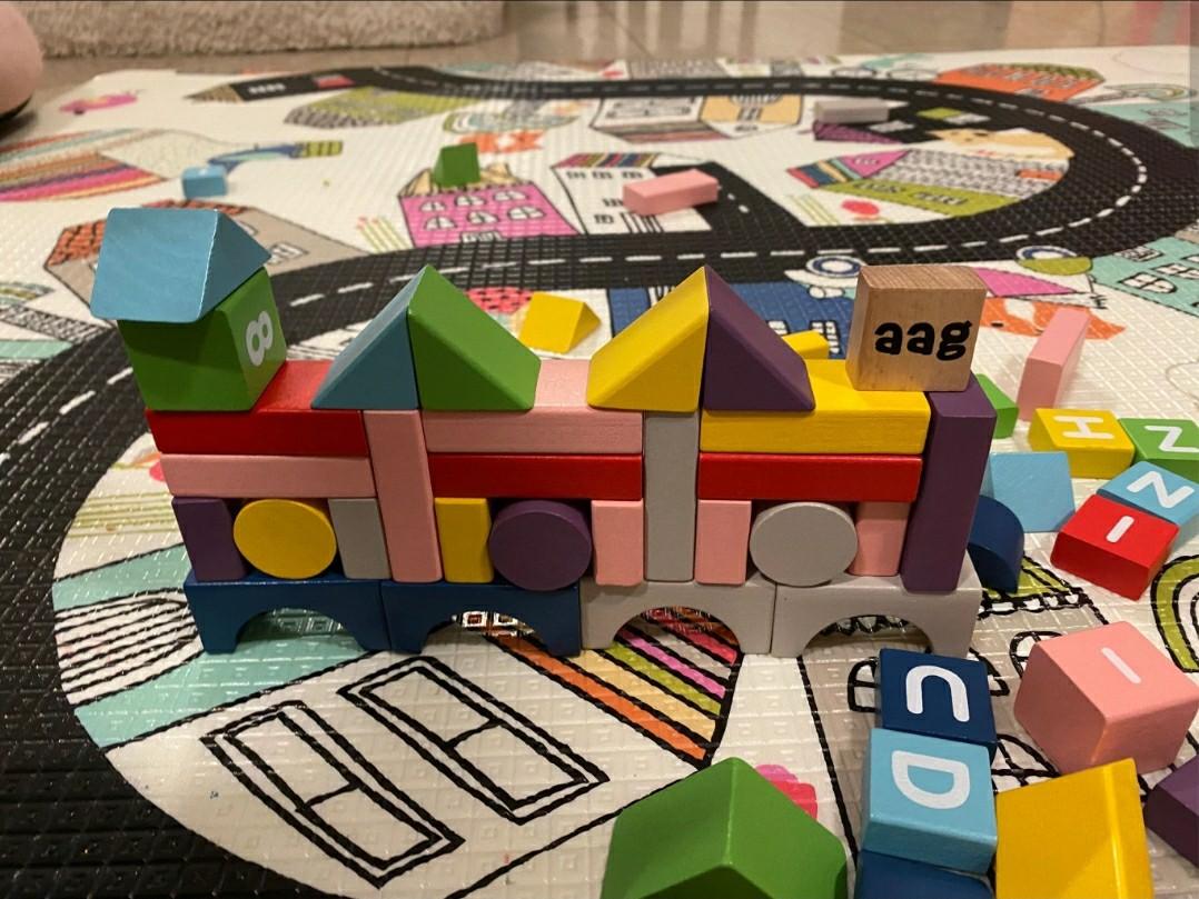 AAG wooden building blocks toys montessori, Hobbies & Toys, Toys ...