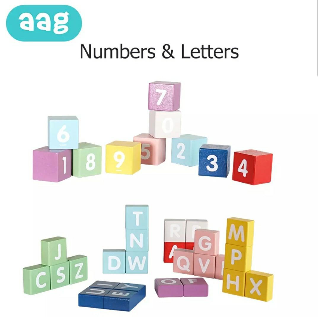 AAG wooden building blocks toys montessori, Hobbies & Toys, Toys ...