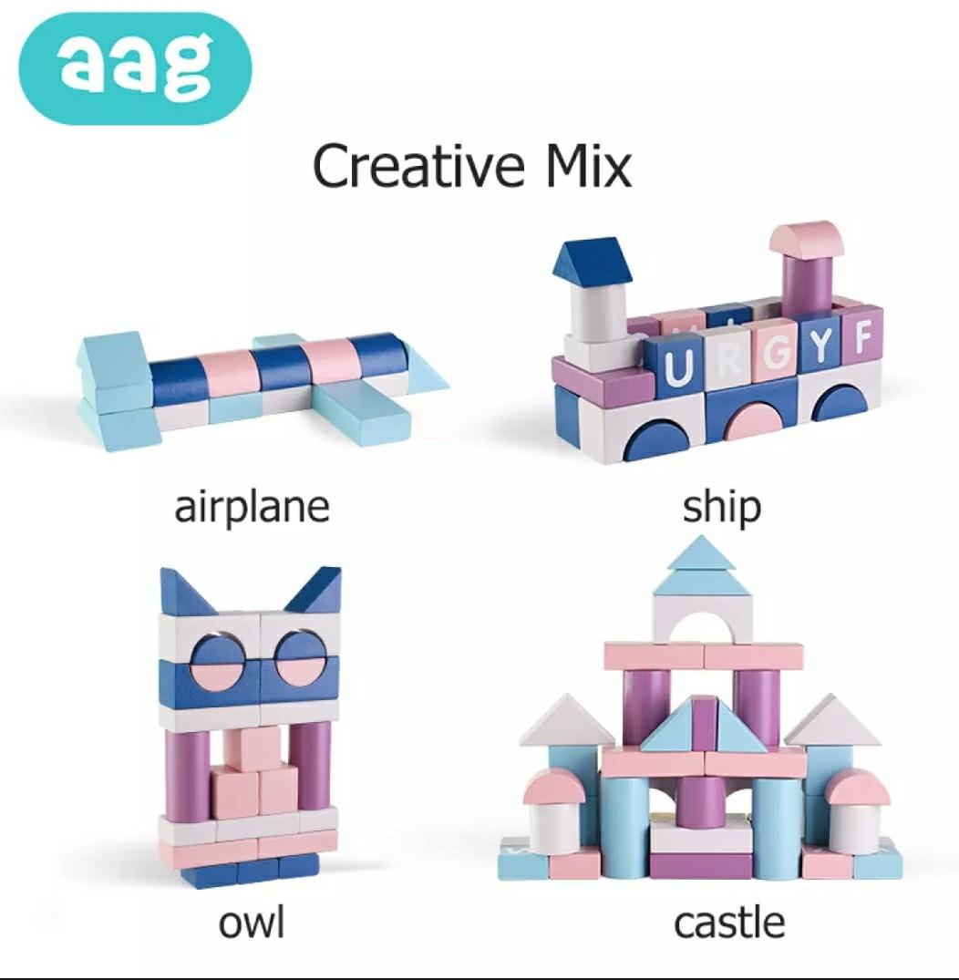 AAG wooden building blocks toys montessori, Hobbies & Toys, Toys ...